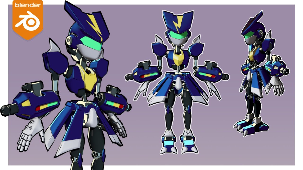 How to modeling a Medabot - Cyandog (blender timelapse) - YouTube