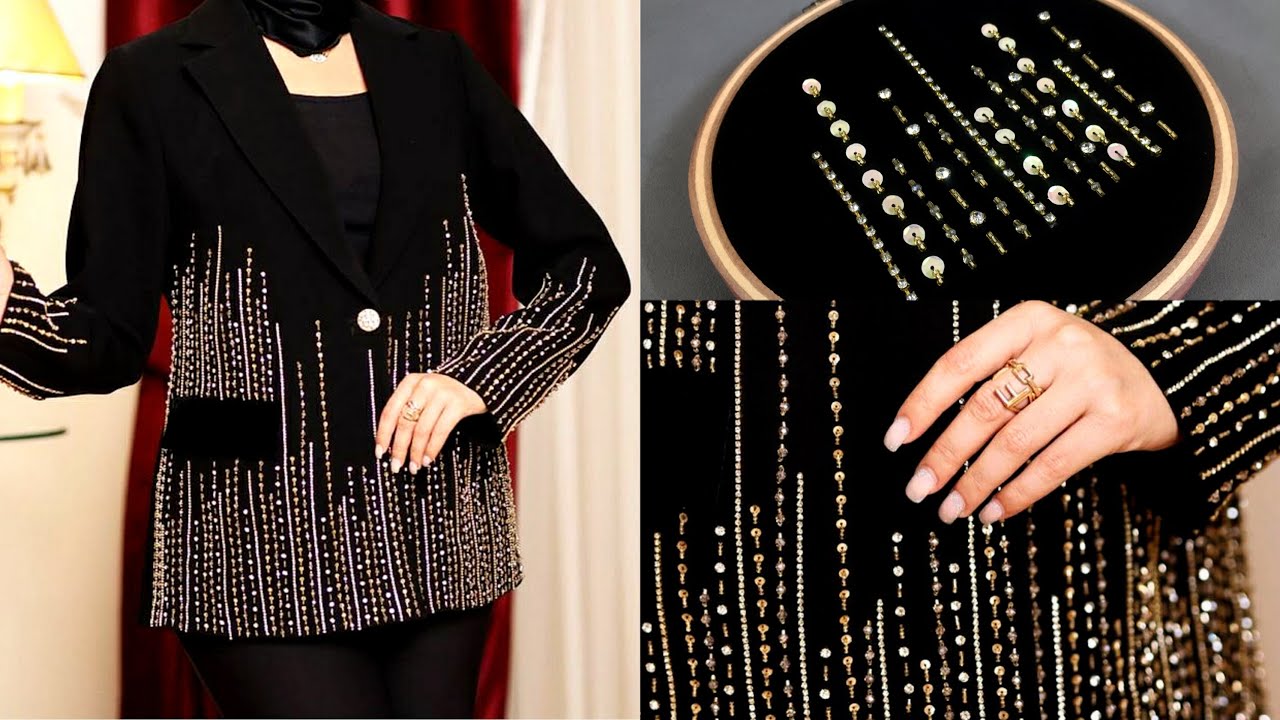 bead embroidery tutorial for beginners / sequin embroidery - YouTube