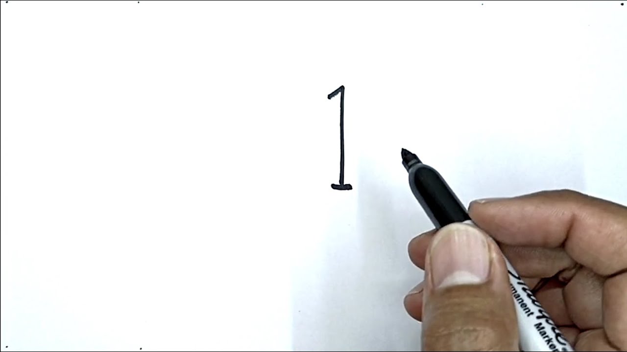 How To Draw A Candle Easy With Number 1 | Drawing Using Number - YouTube