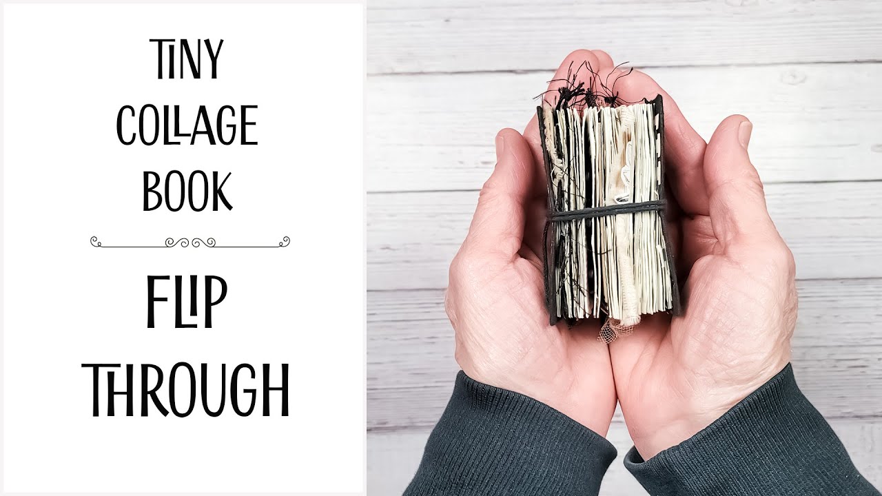 Tiny Collage Book / Flip Through / Black and White Collage Book - YouTube