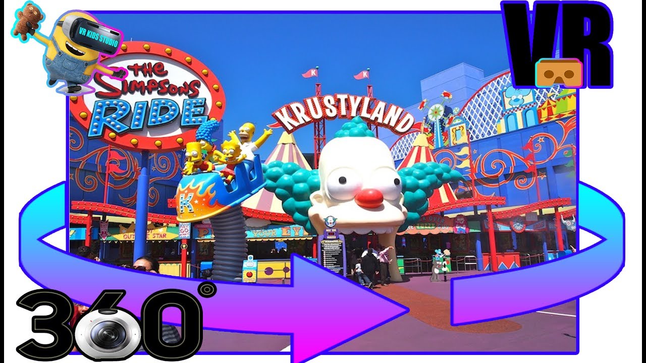 ☺The Simpsons☺ [360°VR] ♥ ROLLER COASTER ♥RIDE KRUSTYLAND♥ - YouTube