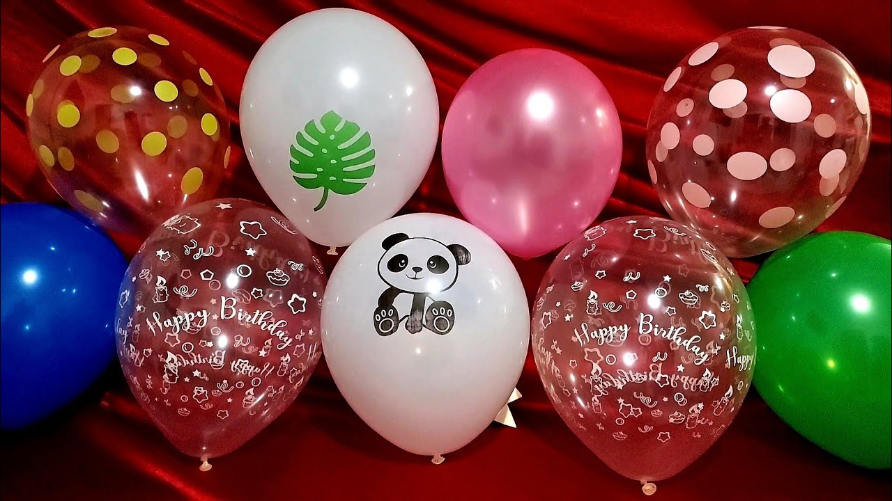FUN PANDA BIRTHDAY BALLOONS POP!!! - YouTube