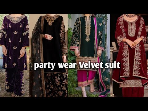 fancy velvet dresses for girls 2024/party wear Velvet suit design - YouTube