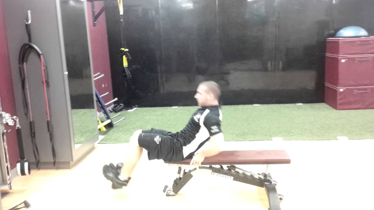 Reverse Crunch on Bench Weighted - YouTube