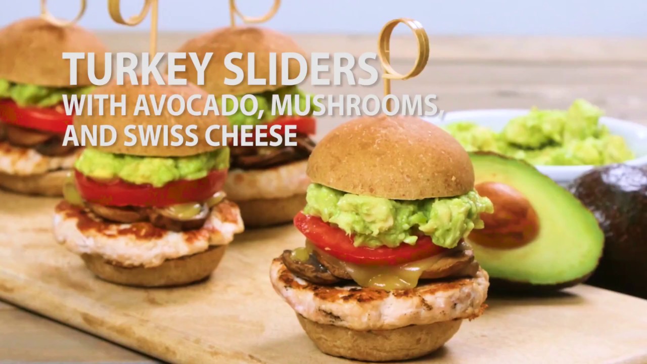 Turkey Sliders with Avocado, Mushrooms, and Swiss Cheese - YouTube