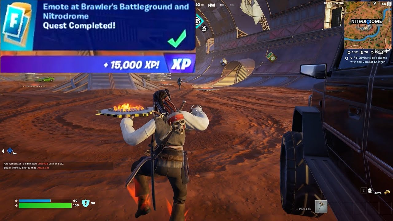 Emote at Brawlers Battleground and Nitrodrome Fortnite - YouTube