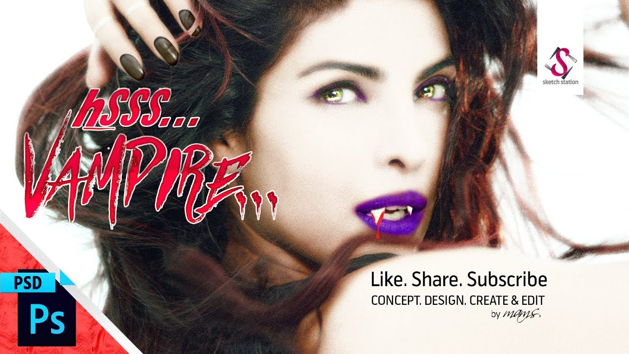 Vampire Transformation Effects in Photoshop I Sketch Station - YouTube