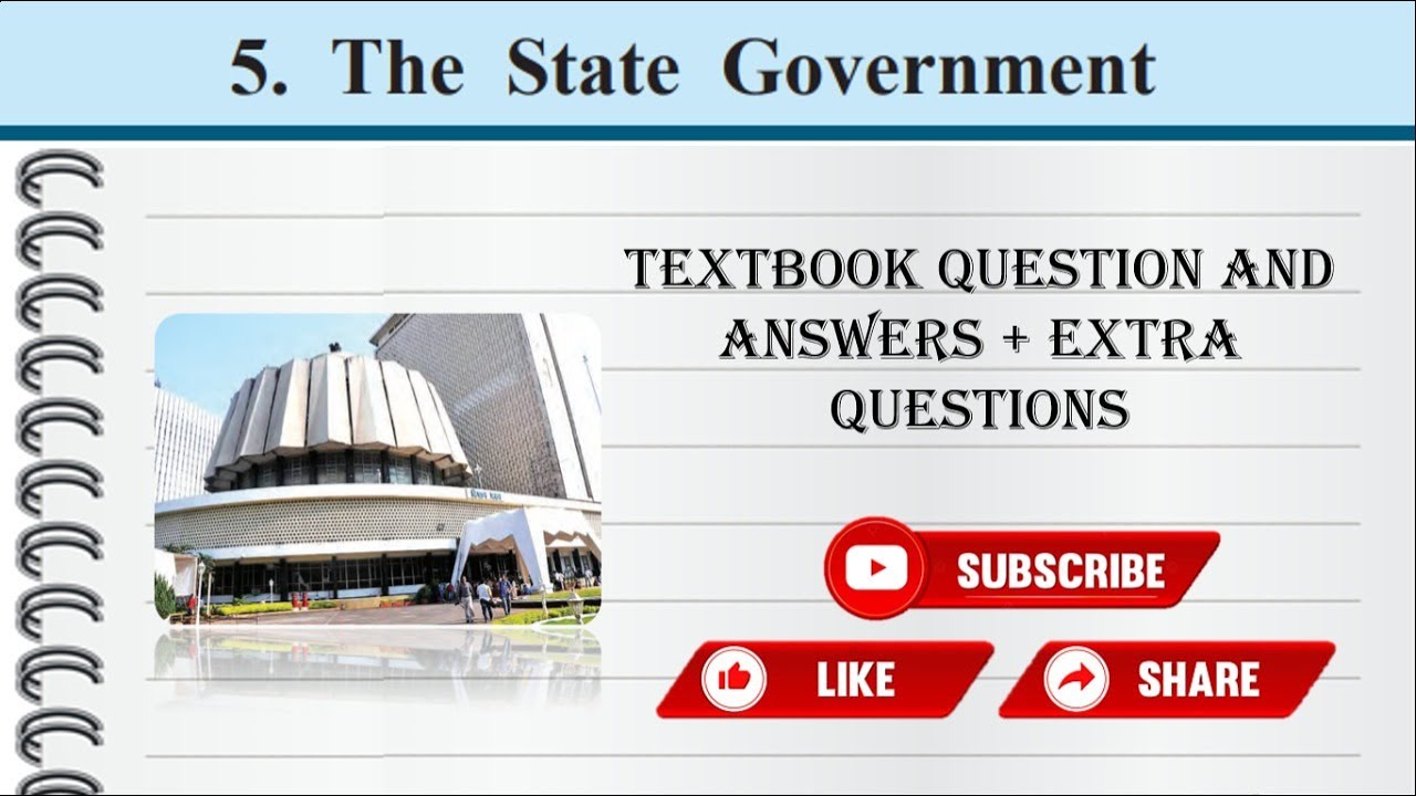 Std 8th Civics 5. The State Government Questions and Answers - YouTube