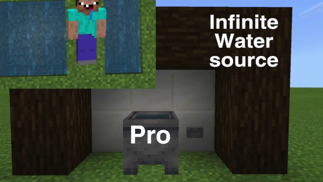Minecraft Infinite water source tutorial #1 - YouTube