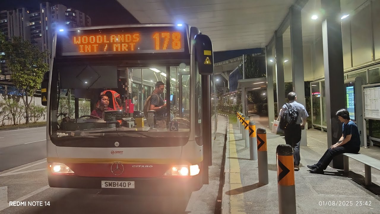 SMRT Bus Service 178 Mercedes Benz Citaro SMB140P - YouTube