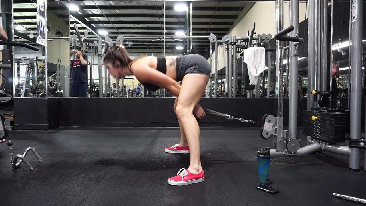 cable hamstring pull throughs - YouTube