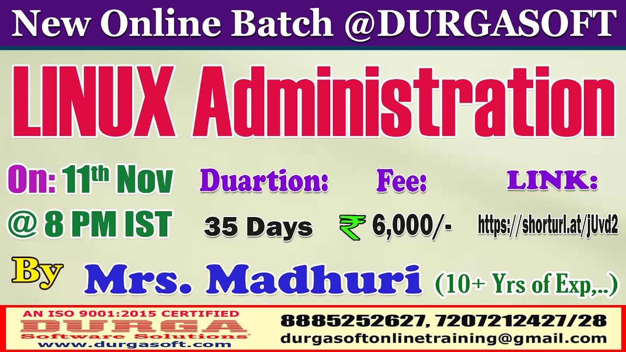 LINUX Administration Online Training @ DURGASOFT - YouTube