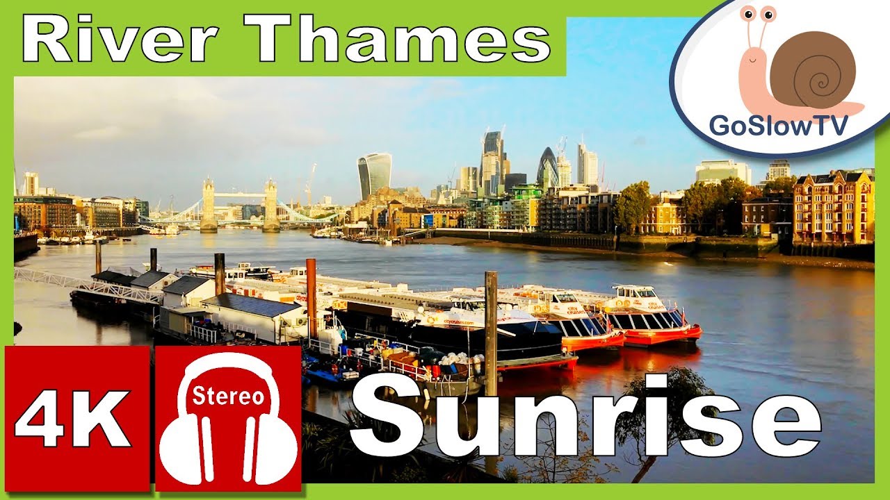 River Thames Sunrise | River Thames | London | England | 4k | Stereo ...