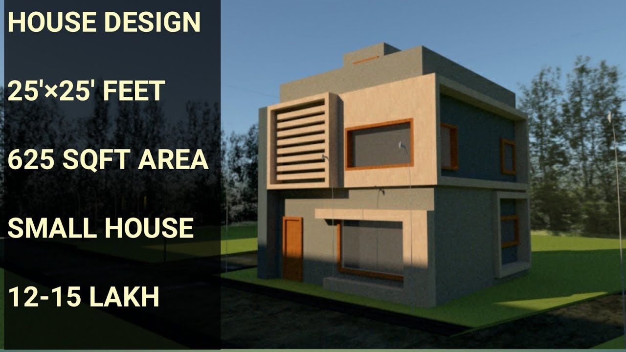 HOUSE DESIGN | 625 SQFT AREA | 25' × 25' FEET | SMALL HOUSE | - YouTube
