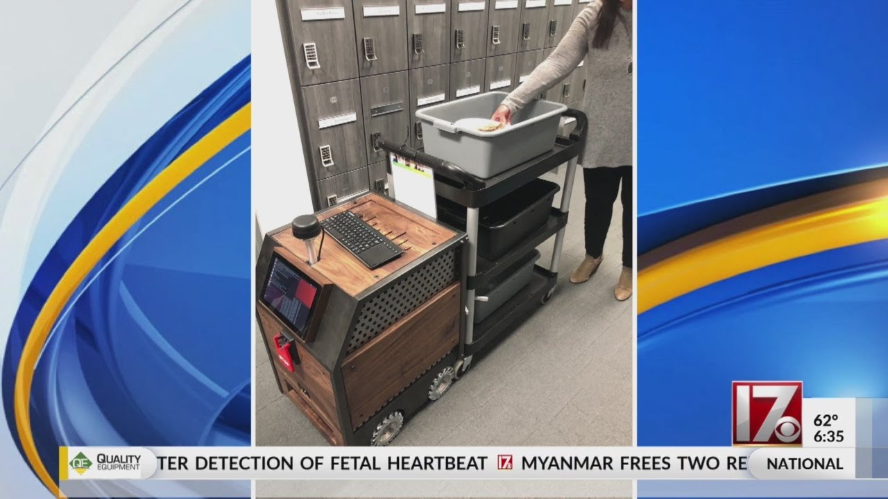 Cisco RTP launching robots to clean up campus - YouTube