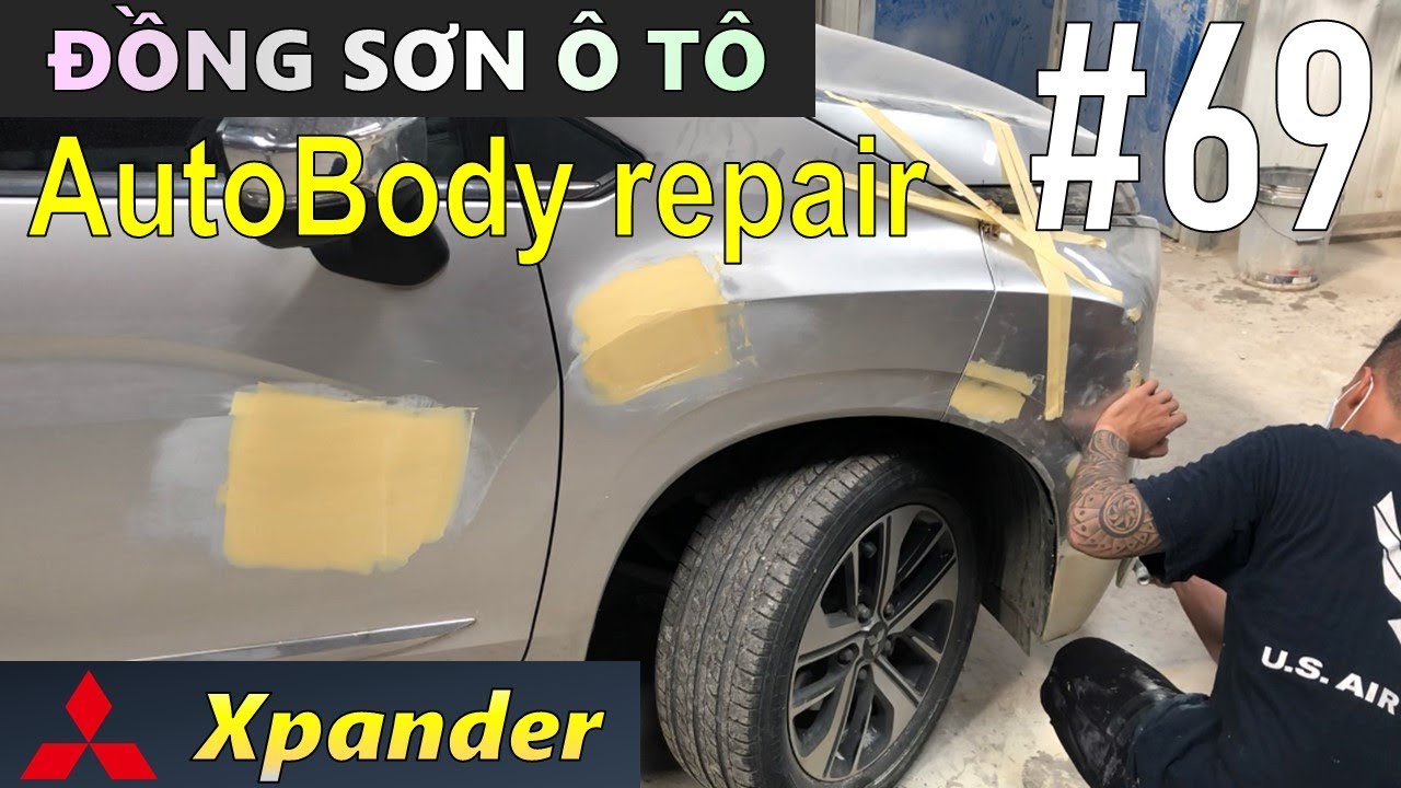 (AutoBodyRepair) Đồng sơn quanh xe MITSU Xpander (U25 - SterlingSilver ...
