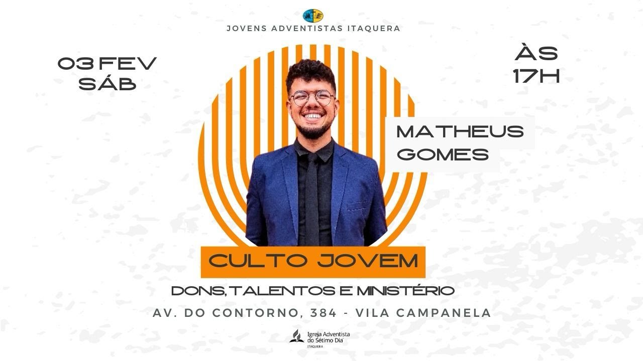 🔴 Dons, talentos e ministério | Matheus Gomes - Distrital de Jovens - YouTube