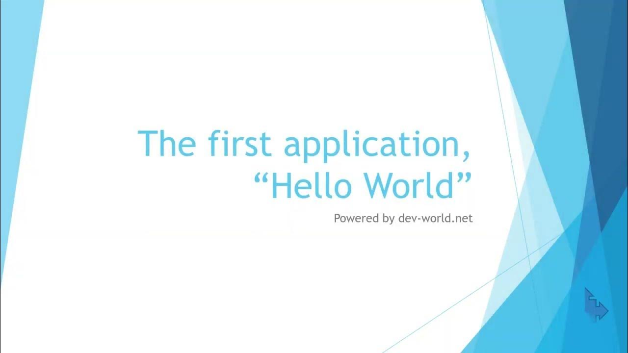 V1. The first application, "Hello World!" - YouTube