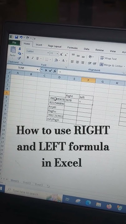 How to use RIGHT and LEFT formula | excel tricks #exceltips#exceltricks ...