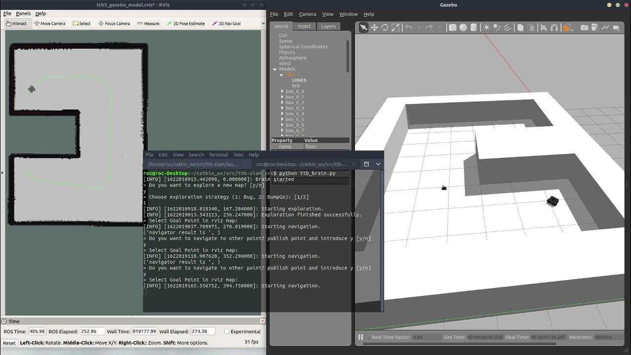 Demo Map 1 - Autonomous Navigation and Mapping - Turtlebot 3 - ROS Python - YouTube