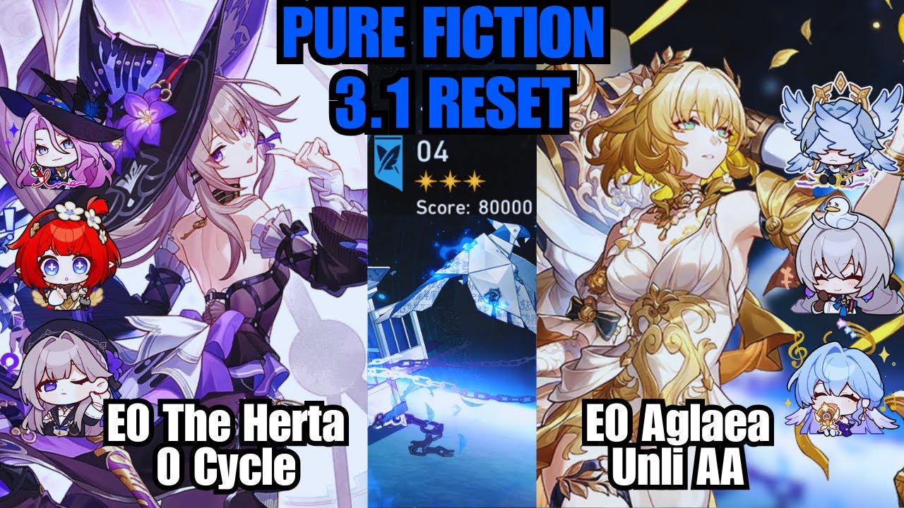 HSR New PF 3.1| E0 The Herta 0 Cycle & E0 Aglaea Hypercarry 80k Points ...