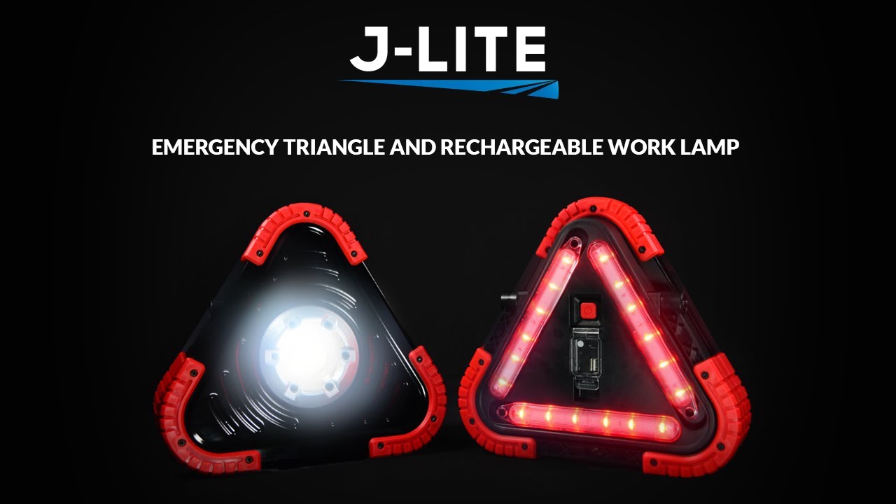 EMERGENCY TRIANGLE AND RECHARGEABLE WORK LAMP - YouTube