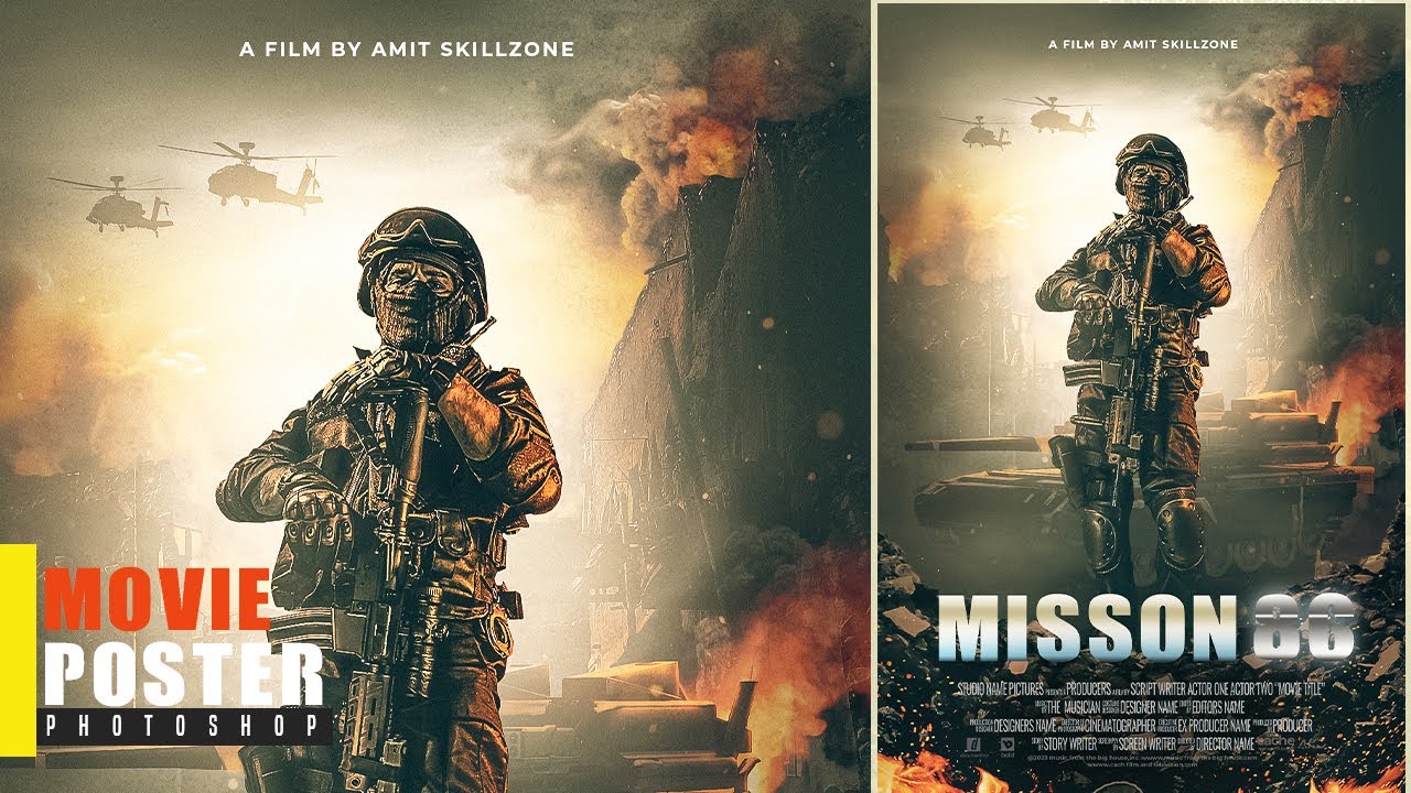 How To make a Dramatic Movie poster in Photoshop !!! - YouTube