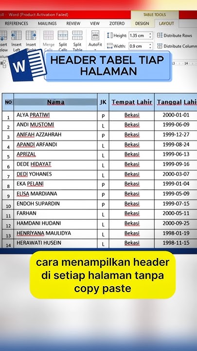 Cara Menampilkan Header Tabel Pada Setiap Halaman di Word # ...