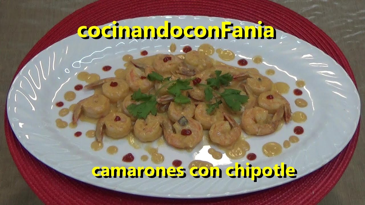 Camarones con chipotle y crema de champiñones - YouTube