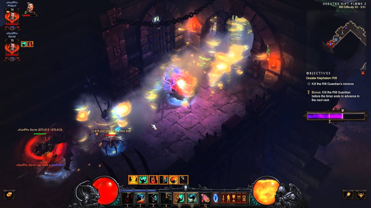 Diablo III Greater Rift 53 under 10:26, Barbarians with Bul-Kathos's ...