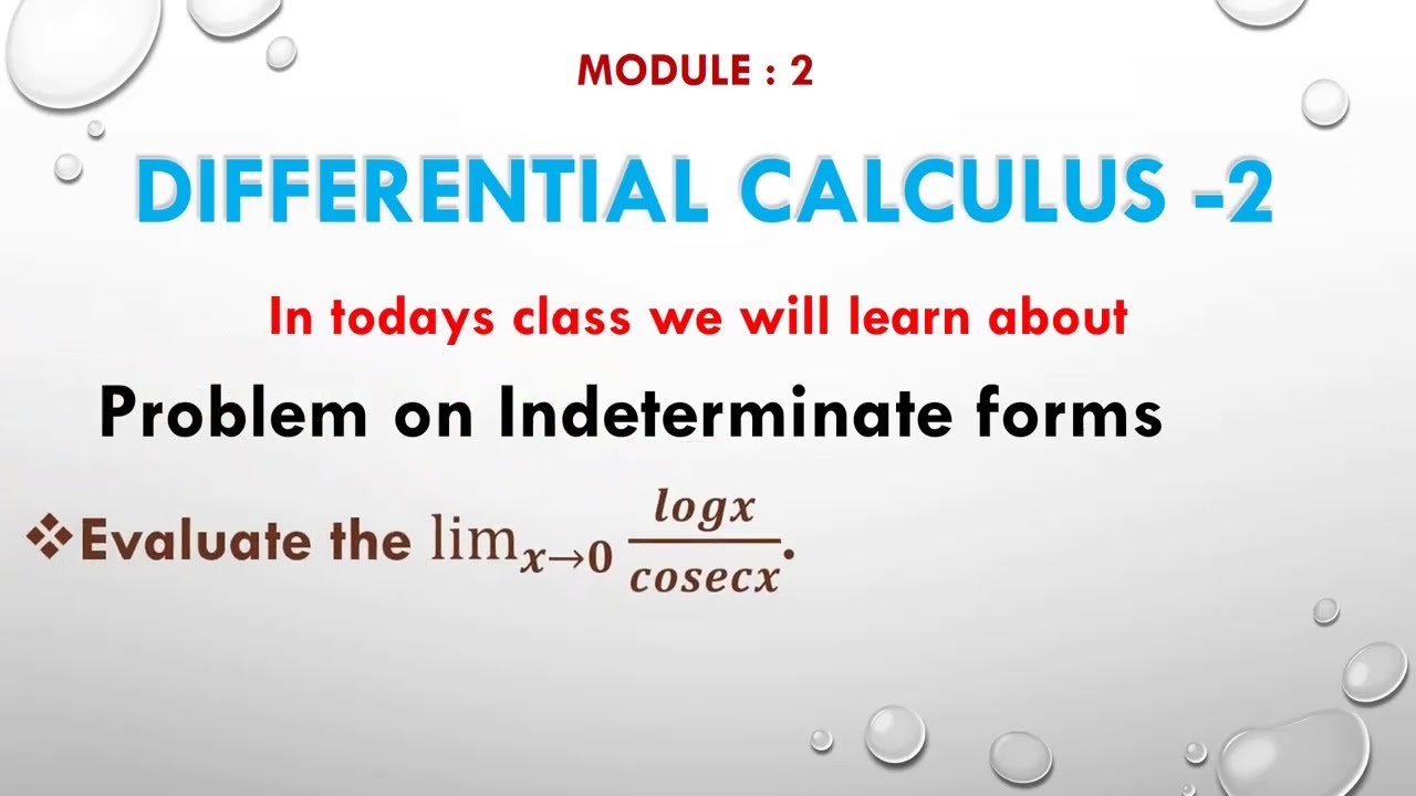 Evaluate || lim 𝒙→𝟎⁡〖𝒍𝒐𝒈𝒙 / 𝒄𝒐𝒔𝒆𝒄𝒙〗|| Differential Calculus || - YouTube
