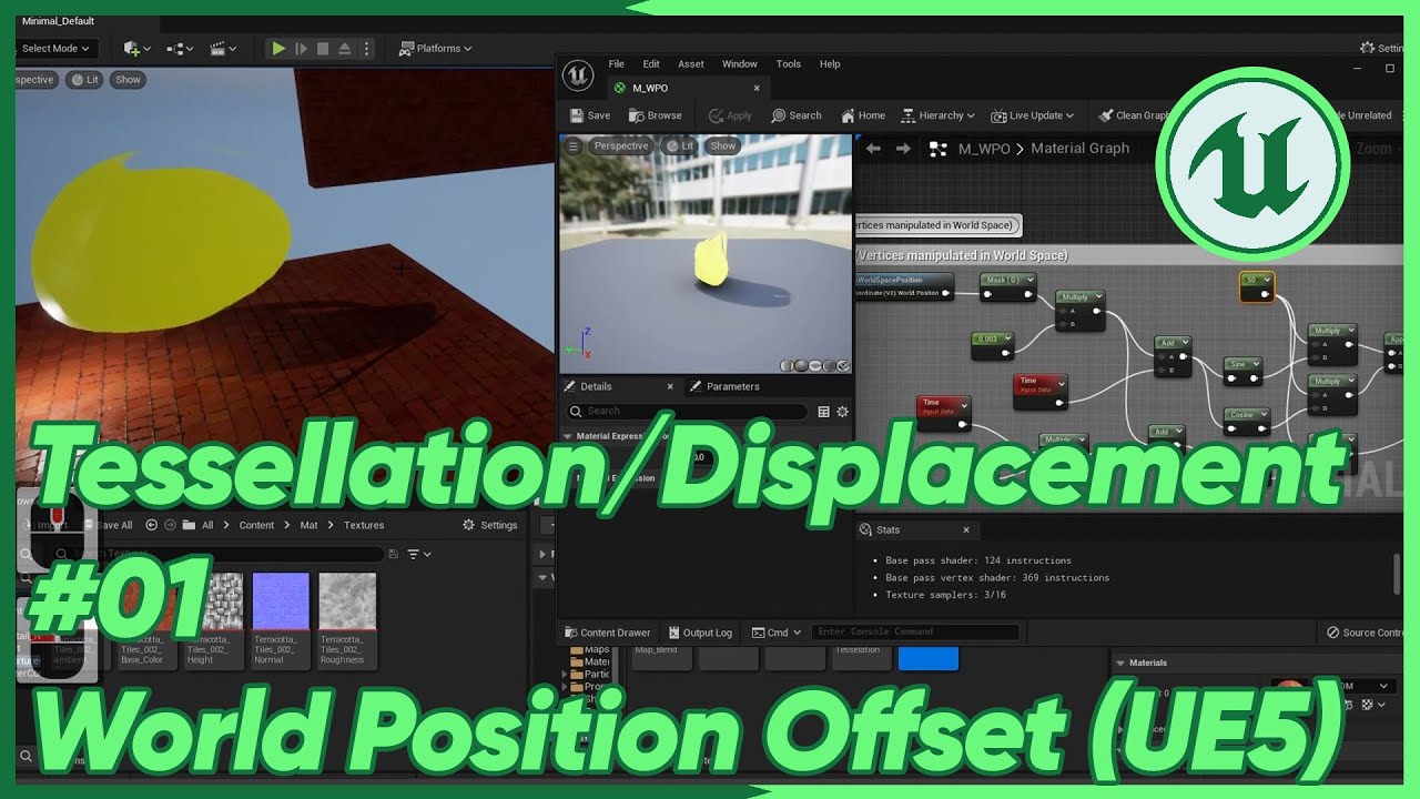 Tessellation/Displacement #01 Animated World Position Offset - Unreal ...