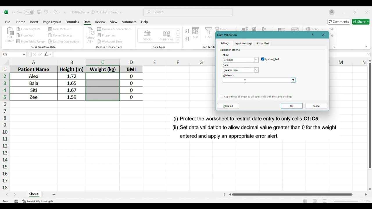 How to Set Data Validation in Excel - YouTube