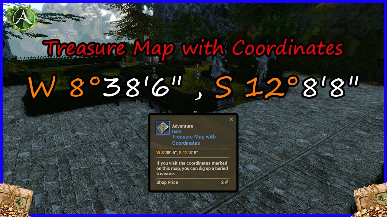 ArcheAge SEA - Treasure Map with Coordinates W 8°38' 6", S 12°8' 8 ...