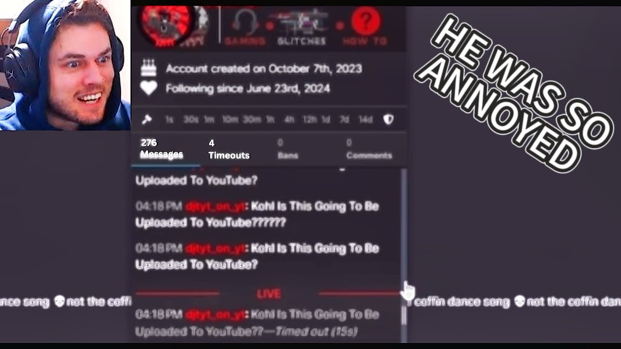 I Trolled @KohlPowered By Spamming His Chat! - YouTube