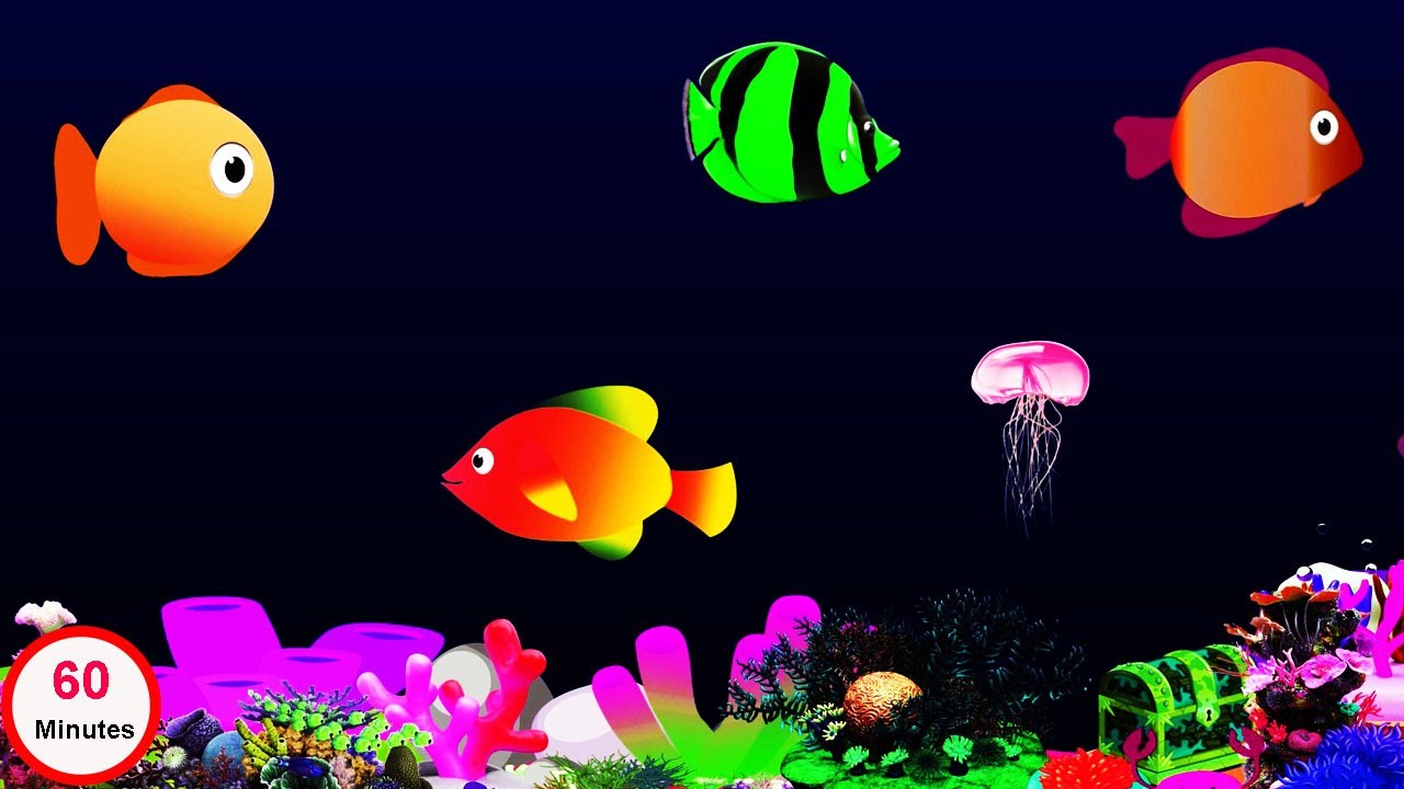 60 minutes Lullaby for Babies To Go To Sleep nursery rhymes Aquarium ...