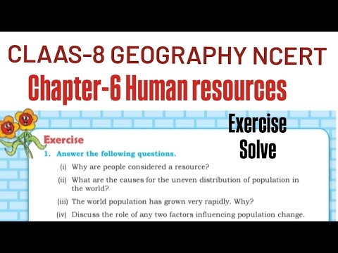 Class-8 Geography chapter-6 Human resources Exercise solve - YouTube