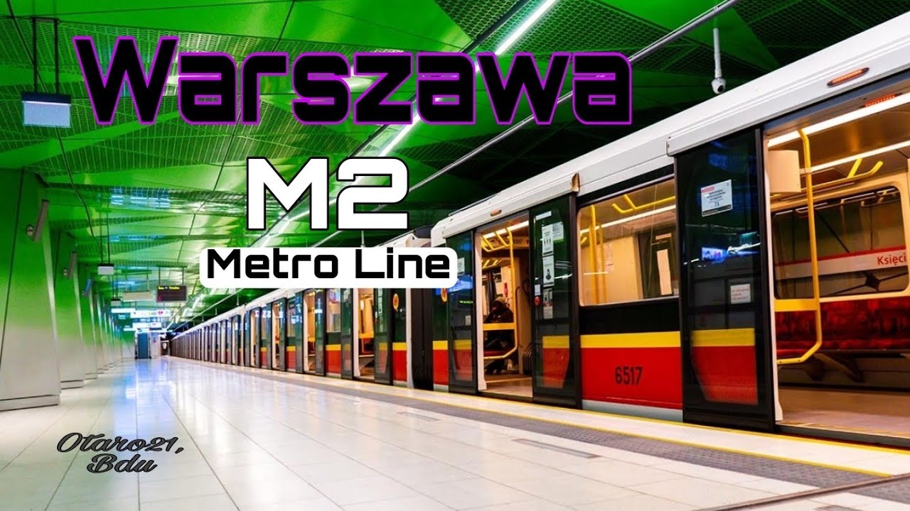 🇵🇱 Warsaw Metro Subway M2 line /Poland / 20 minutes Ride from Ksiecia ...
