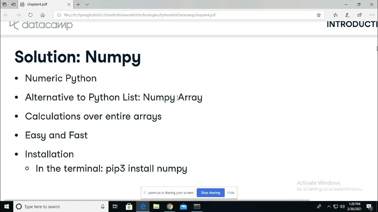 Numpy (Introduction to Python) 30th March,2021 - YouTube