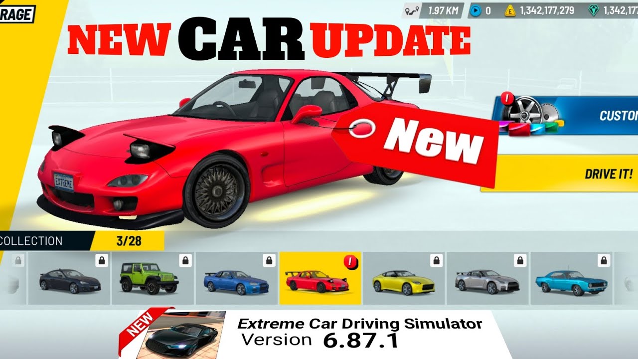 EXTREME CAR DRIVING SIMULATOR NEW CARS UPDATE 😱🔥|| NEW UPDATE V. 6.87.1 ...