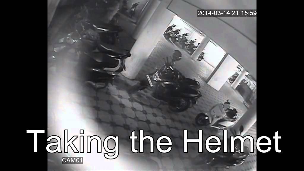 helmet thief caught on CCtv - YouTube