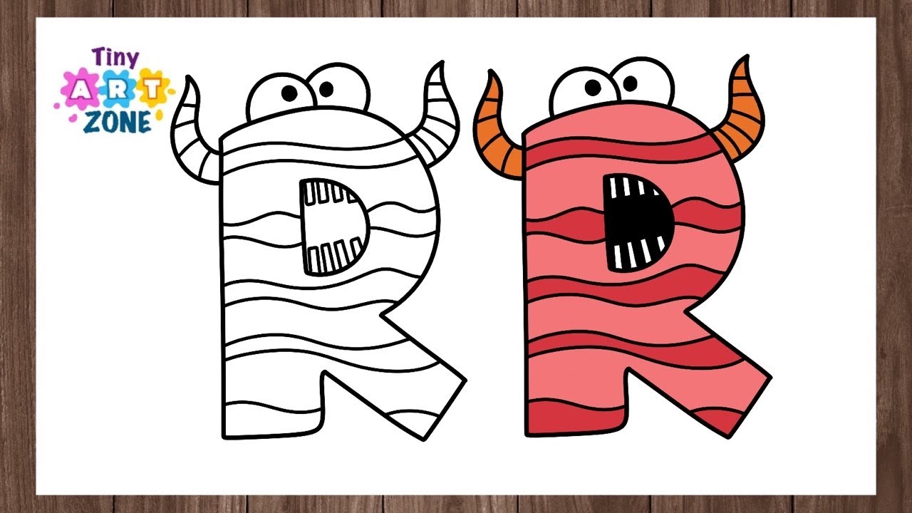 How to Draw Alphabet R Easy for Kids | R letter Drawing | Tiny Art Zone ...