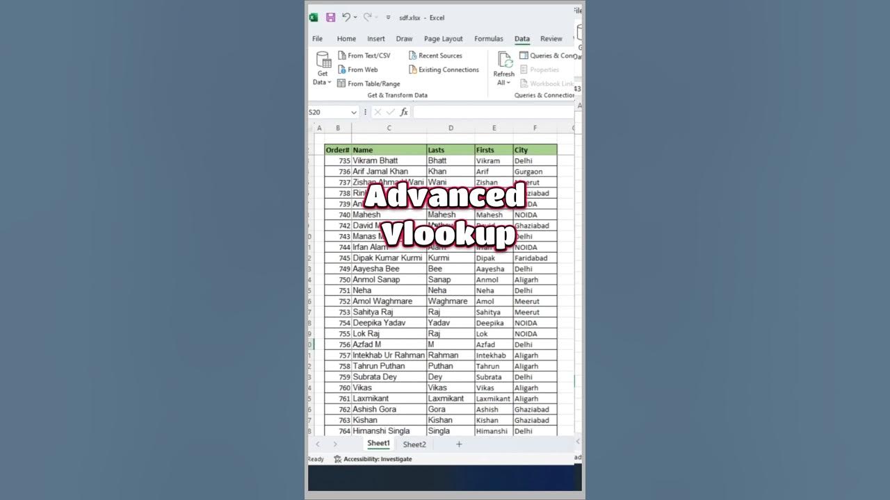 VLOOKUP in Excel | Advanced Vlookup function in excel #ytshorts #excelshorts #shorts - YouTube