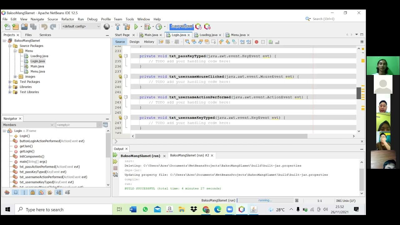 CODING PROGRAM MENU MAKANAN DI JAVA - YouTube