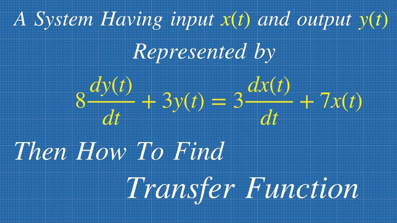 Control System Solved Problem || Transfer Function From Differential ...