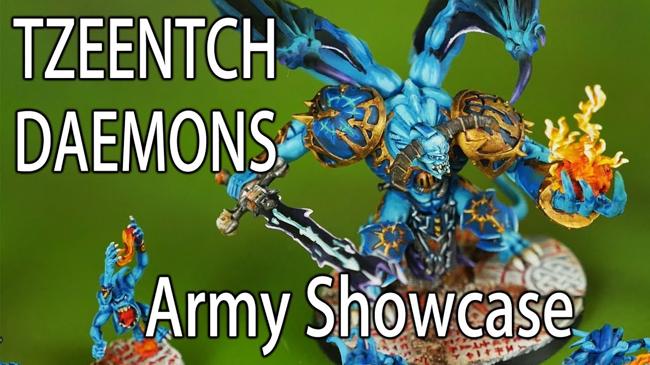 Tzeentch Daemons - Daemon Prince, Blue horrors & Brimstone horrors army ...