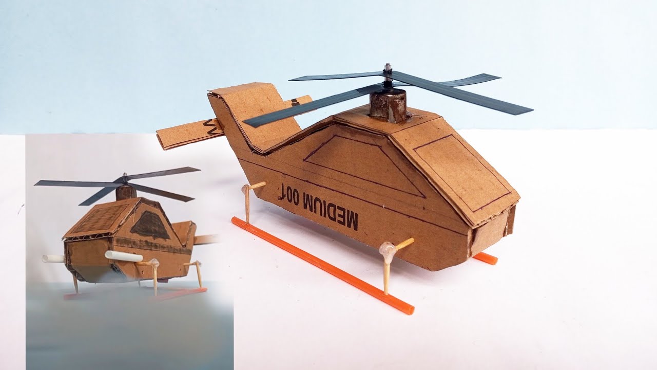 HOW TO MAKE A HELICOPTER FROM CARDBOARD || DIY AIRCRAFT - YouTube