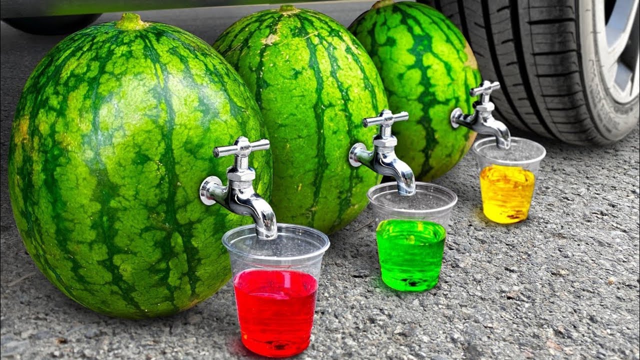 Experiment Car vs Watermelon | car running over stuff Asmr | Crushing ...