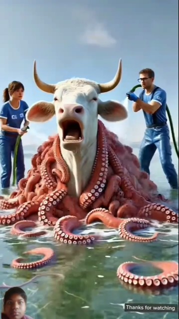 Millions of octopuses covered the cow😭 The farmer is scared and worried ...
