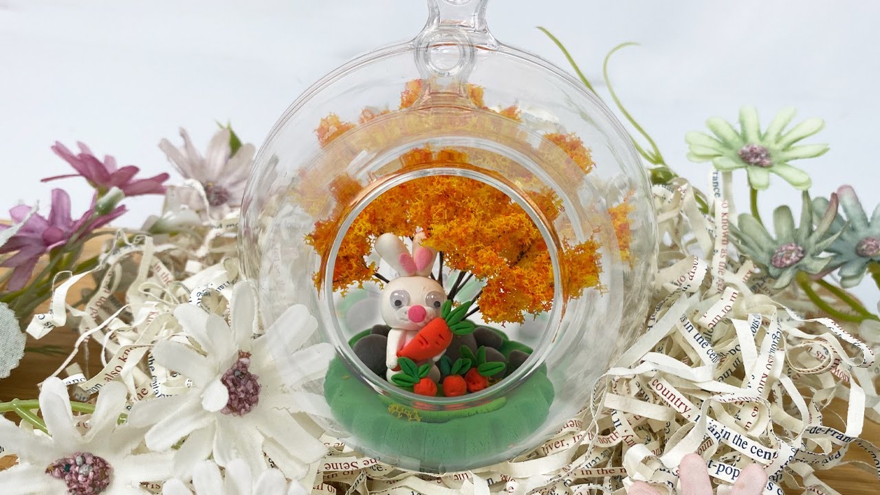 클레이로 토끼 테라리움 만들기ㅣMaking a rabbit terrarium out of clay #만들기 #클레이 #클레이 ...